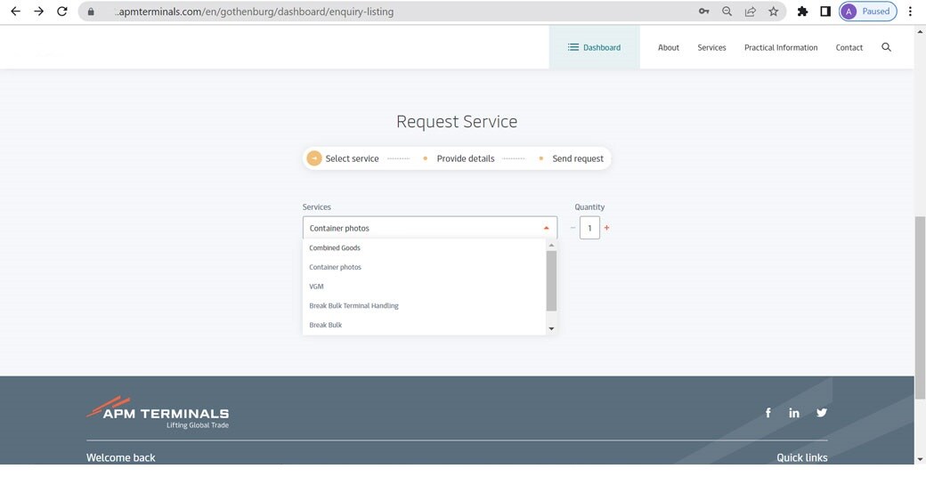 Digital Service Requests - APM Terminals